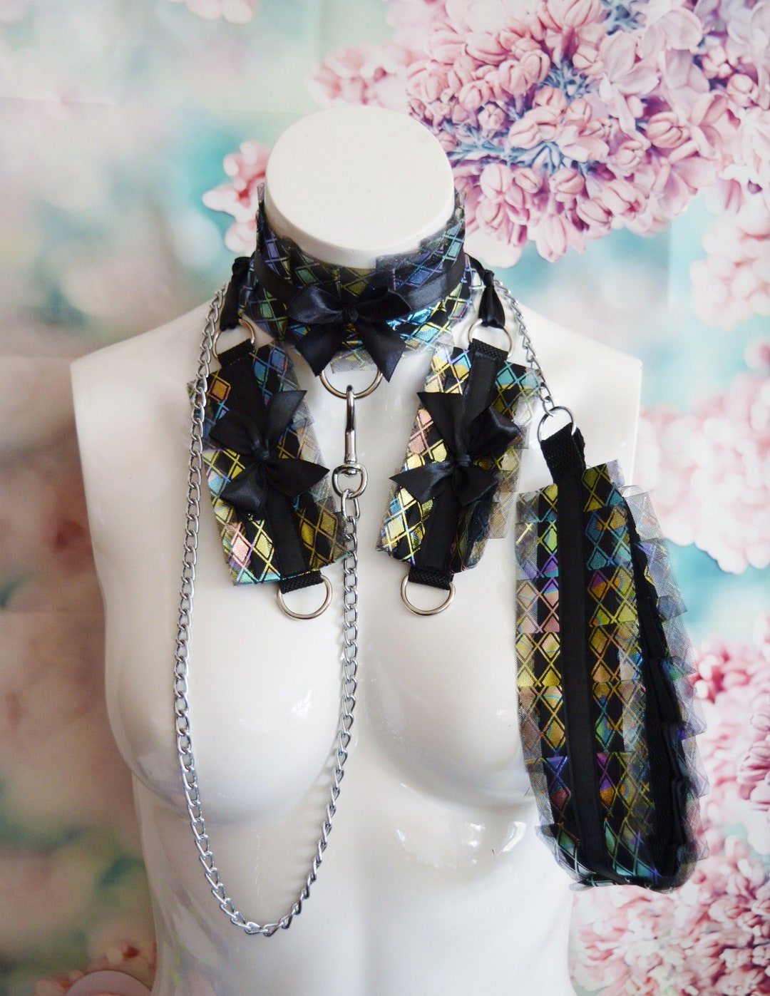 Premade Gothic Kitten Play Collar Leash Cuffs Set Astris - Etsy