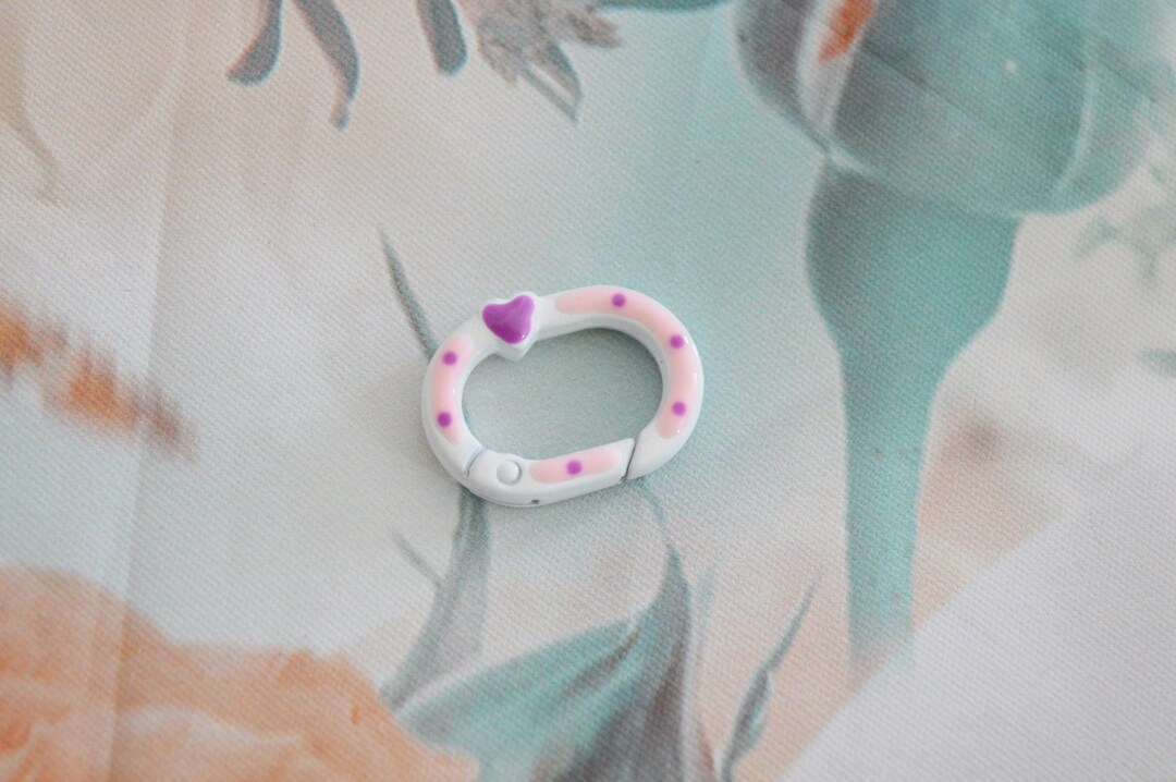 Add-on - Cute Pink (with Dots!) Clip/lock With Heart - Collar Backs ...