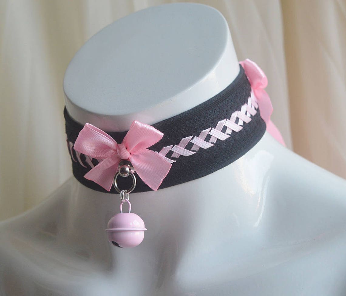 Made to Order Kitten Play Collar Bit of Pink Black and - Etsy