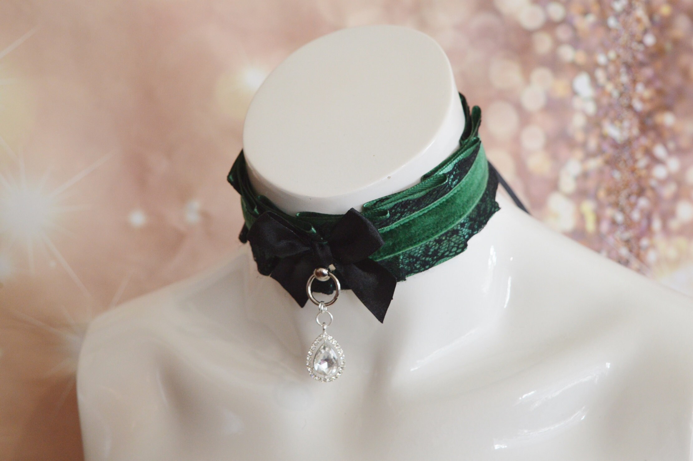 Made to Order Gothic Collar Trickster Dark Green Choker - Etsy