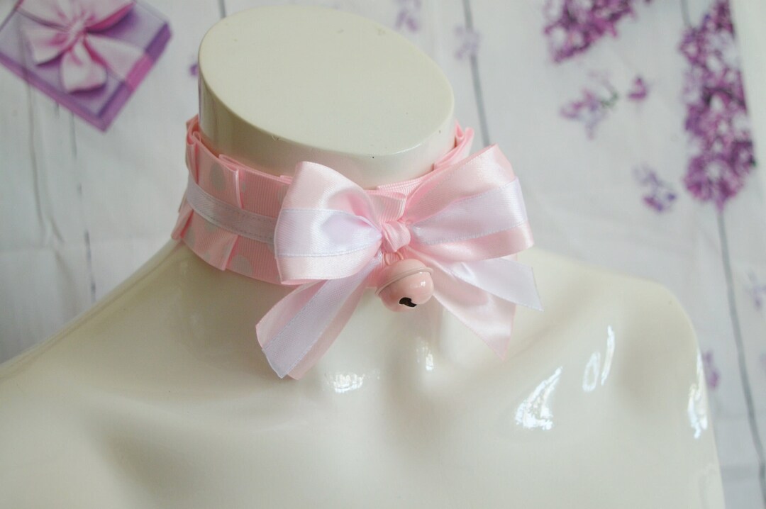Premade DDLG Choker mit großer Schleife - Aristosa - pastell niedlicher ...