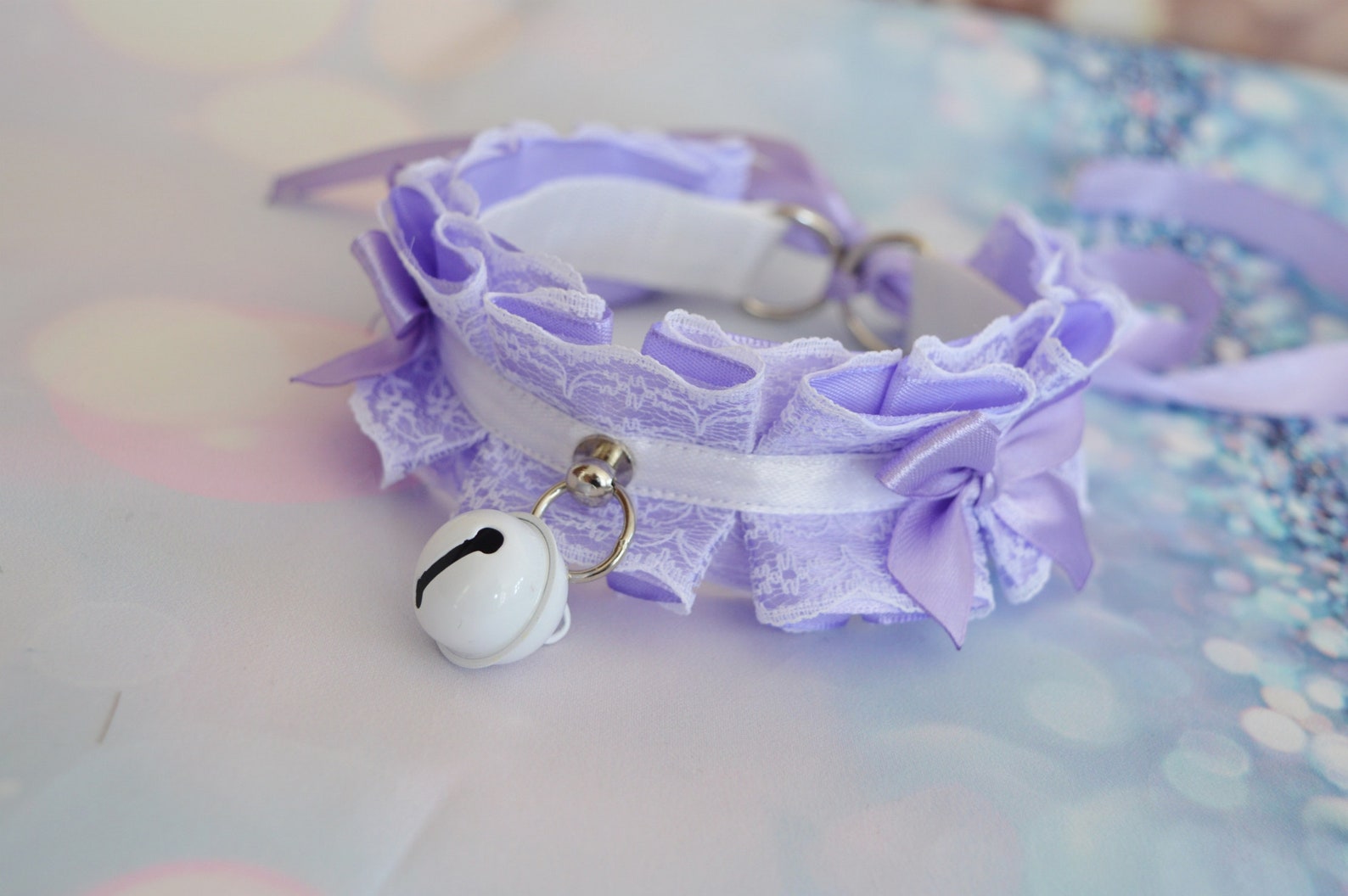 Made to Order Kitten play collar Violetta pleated pastel | Etsy