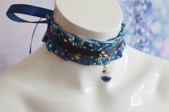 Made to Order Ddlg Day Collar Blue Night Moon and Stars | Etsy