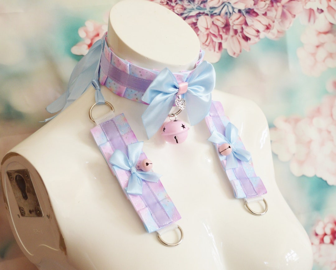 Premade Kitten Play Collar and Cuffs Euthami Pet Ddlg Kink Cgl Choker ...