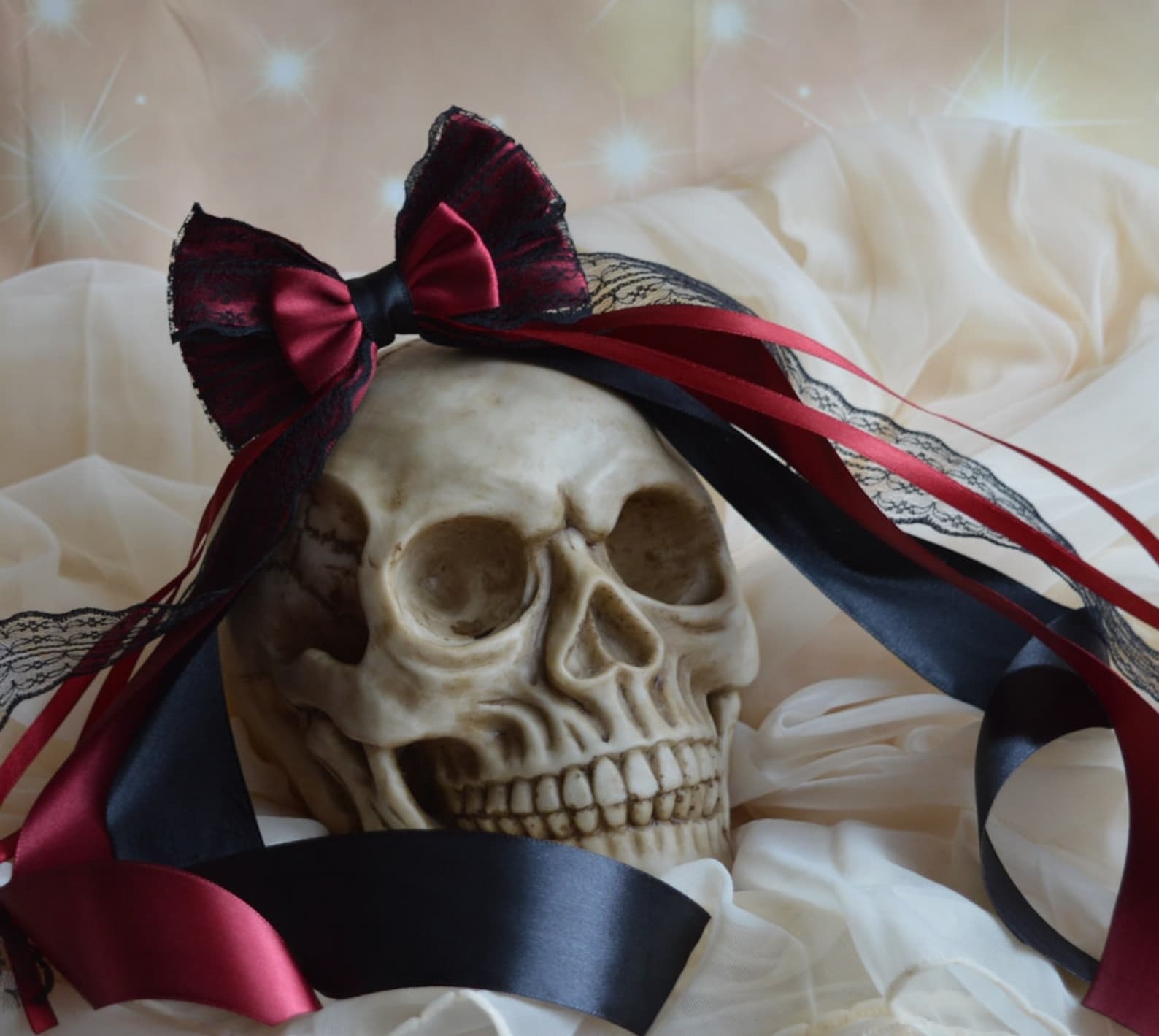 Made to Order Hair Bow Gothic Goth Black and Red Lolita - Etsy