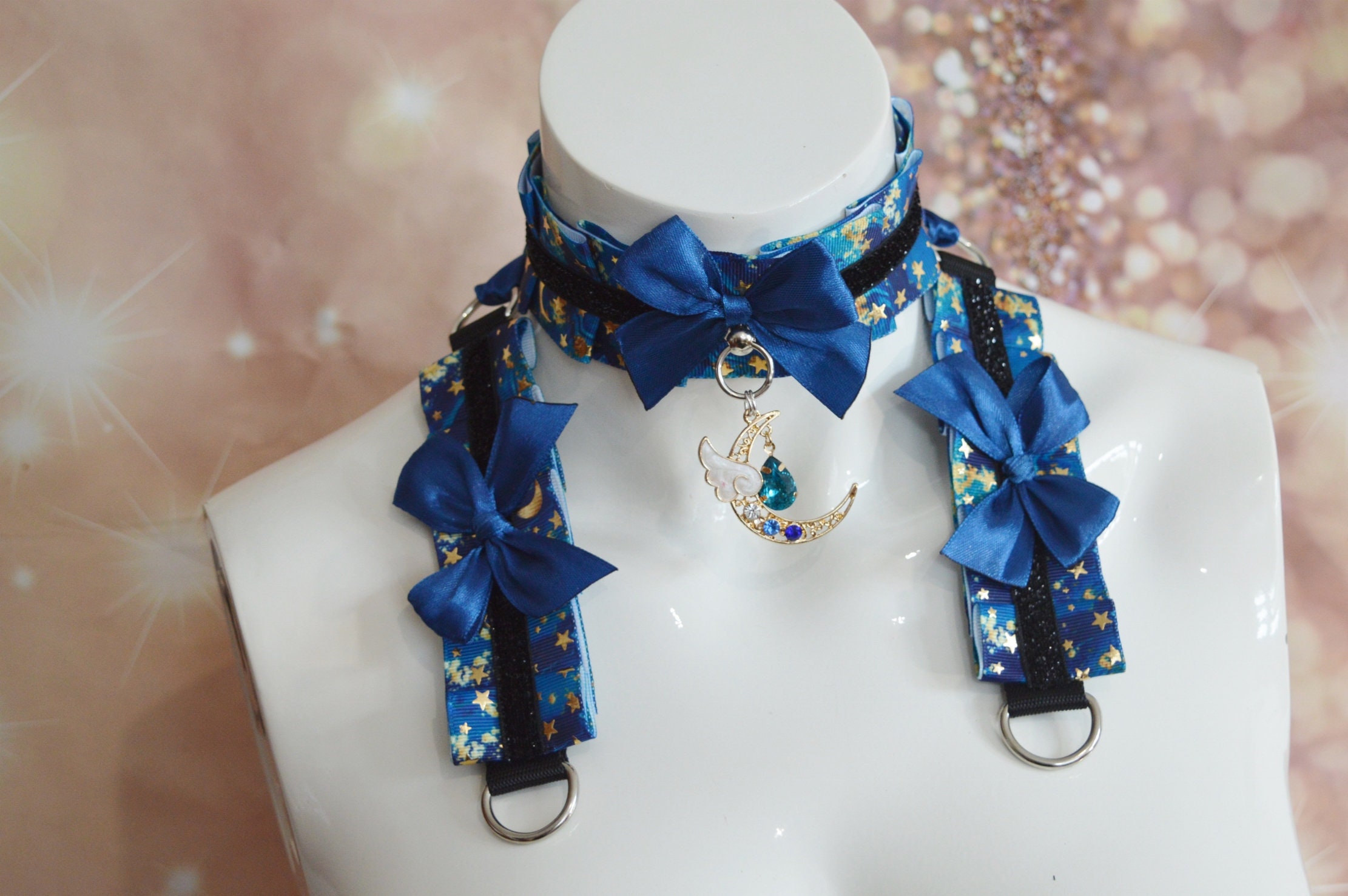 Made to Order Gothic collar and cuffs Night Crystal | Etsy