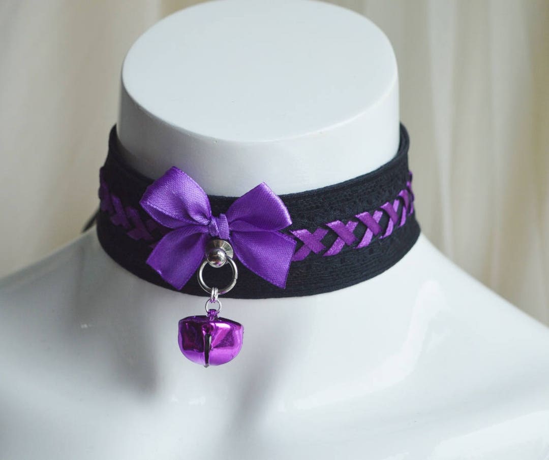 Mto - Gothic Kitten Play Choker - Purple Possession - Black and Purple ...