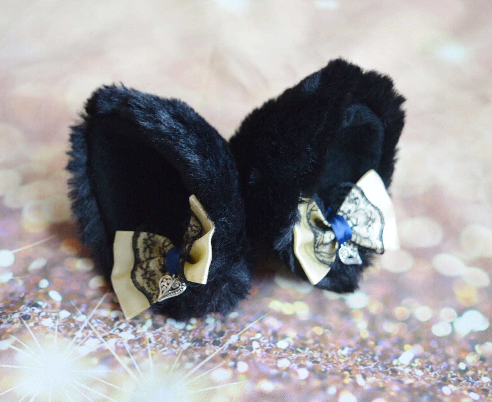 Made to Order Kitten Play Clip on Cat Ears W Bows & Heart - Etsy