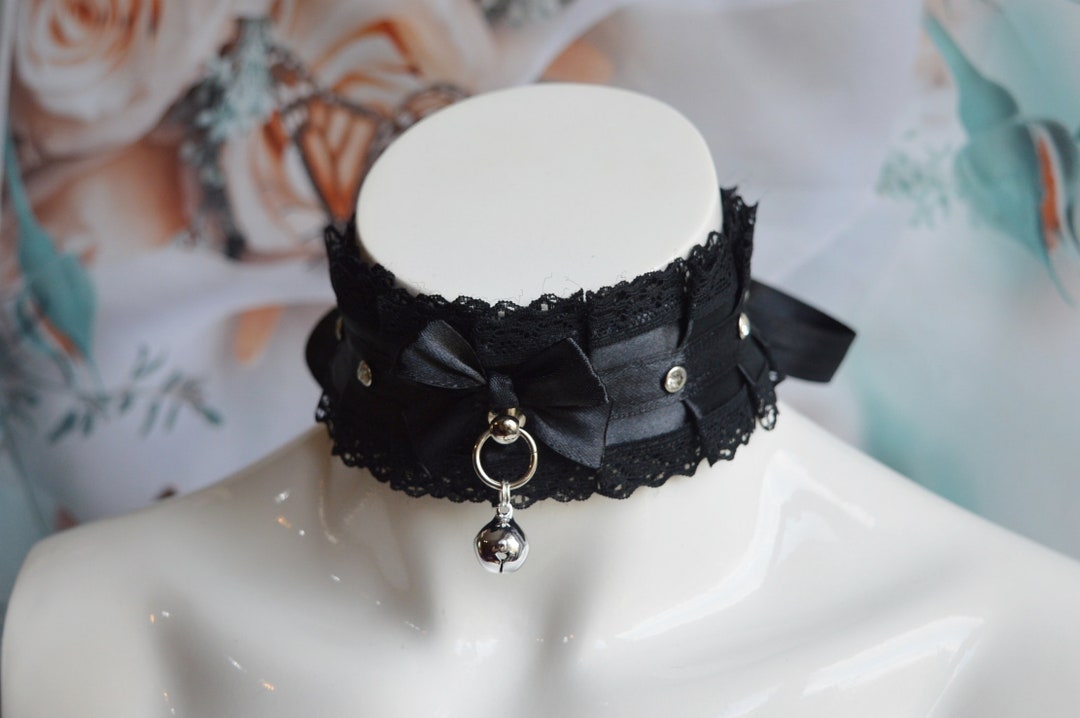 Made to Order Kitten Play Choker Dark Gems Black Lace - Etsy