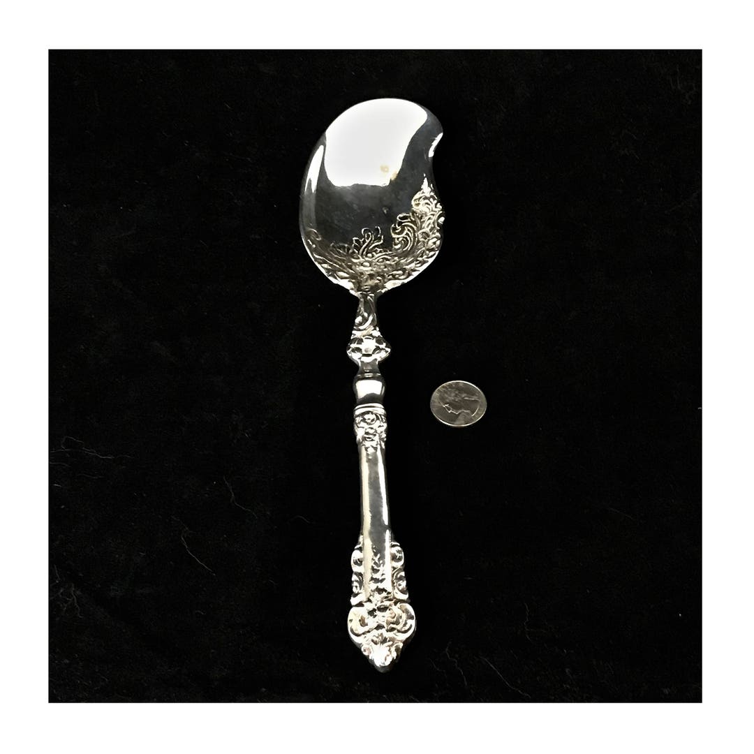 Extra Large Antique Sterling Silver Serving Spoon 925 Silver 11.5 One ...