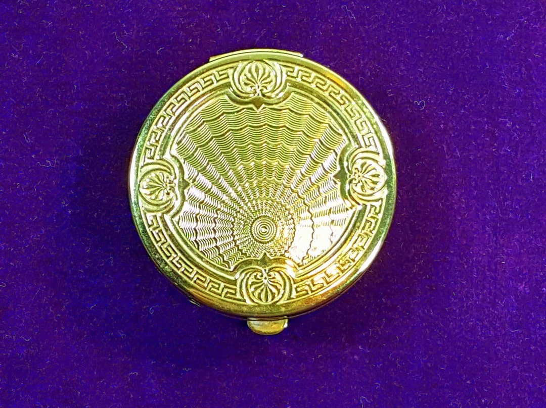 Art Deco Rouge Compact Collectible, Antique Gold Compact With Mirror ...