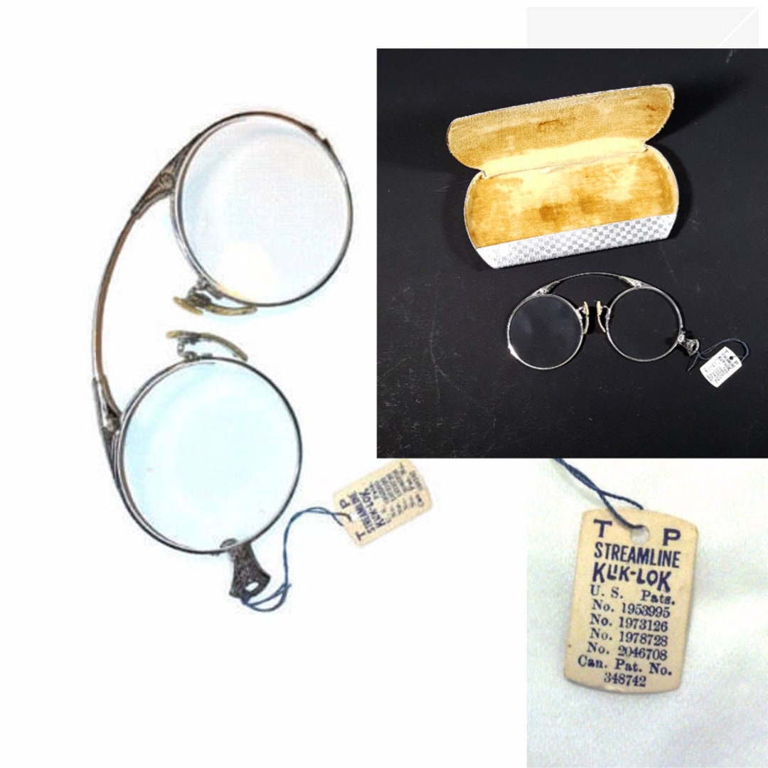 Antique Pince Nez Eyeglasses in Metal Case With Original Tag,1900 ...