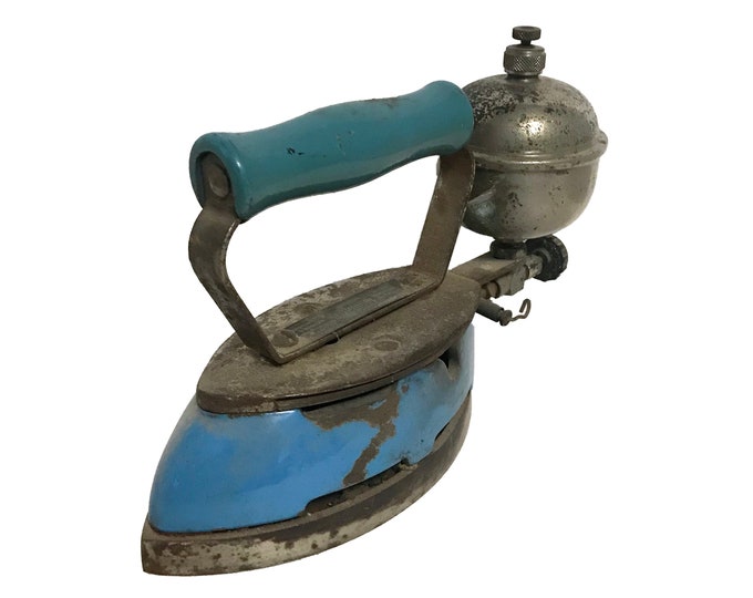 1930's Vintage Kerosene Iron Coleman Instant Lite Iron SAD Antique Blue ...