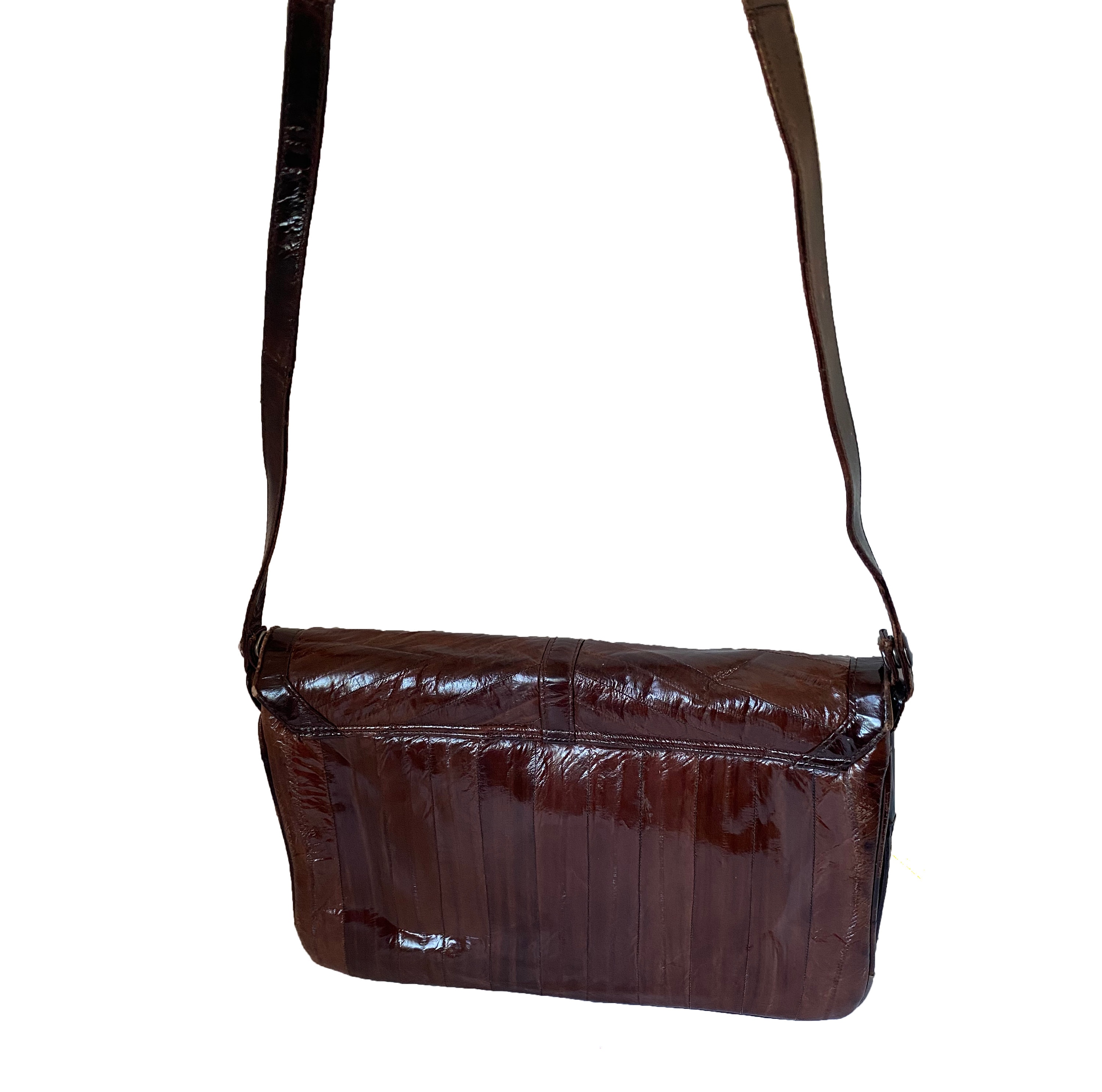 Vintage Eel Skin Bag Brown Eel Skin Handbag 1970's Eel Skin Purse ...