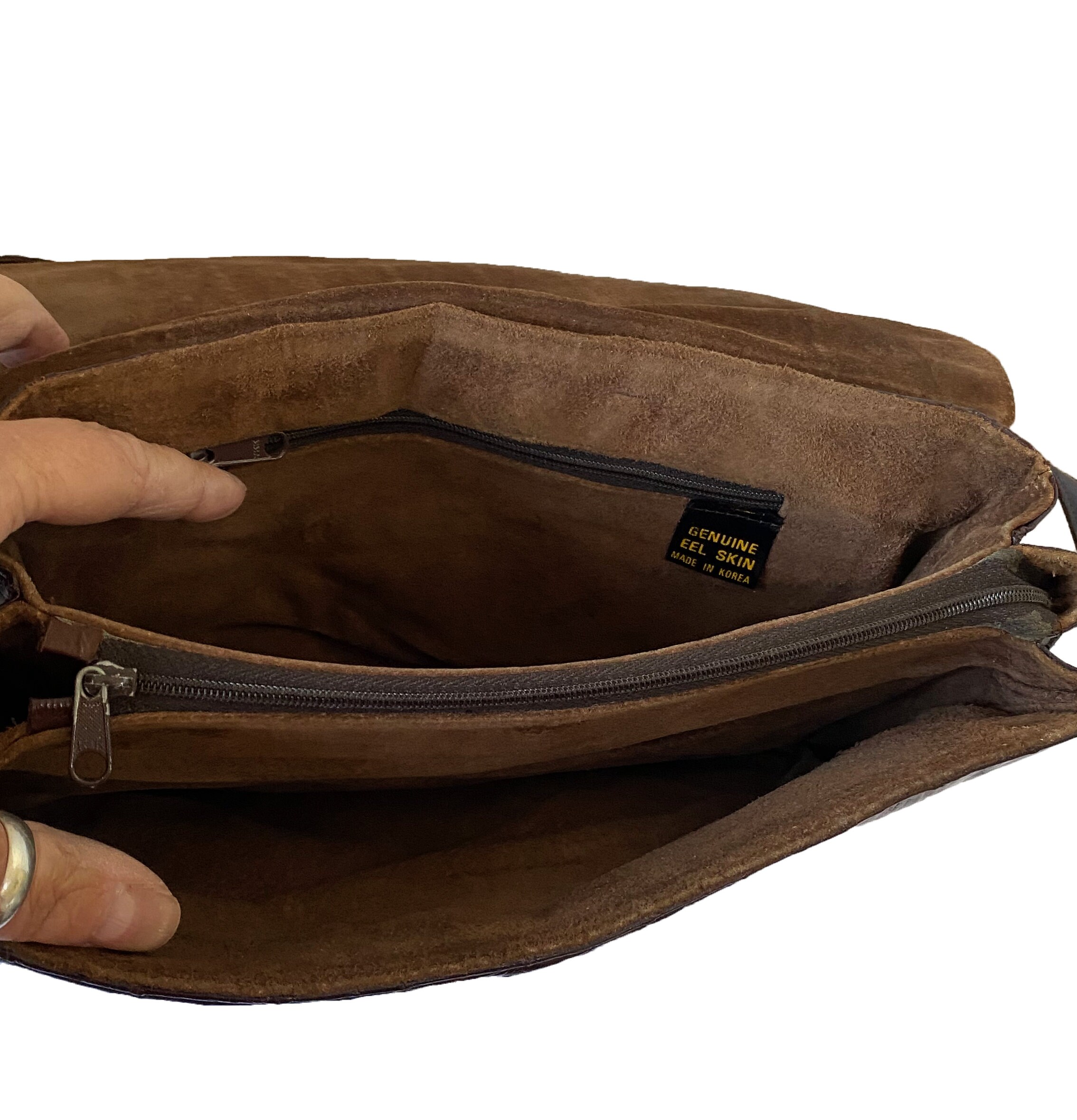 Vintage Eel Skin Bag Brown Eel Skin Handbag 1970's Eel Skin Purse ...