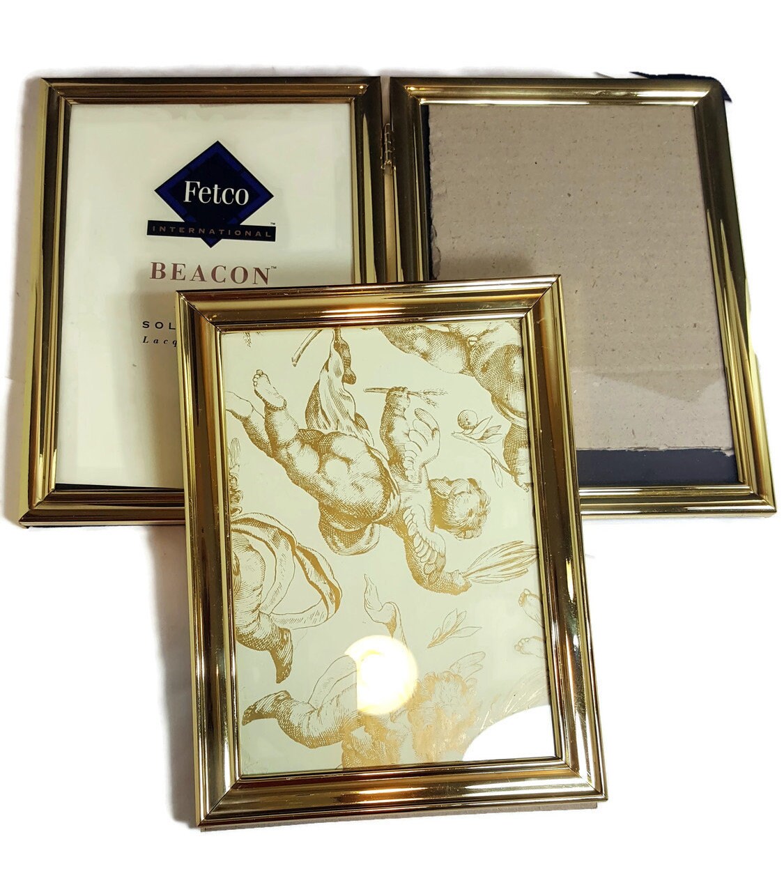 Visual Arts Double 8x10 Photo Frame 1970s Vintage Gold Metal Frame ...