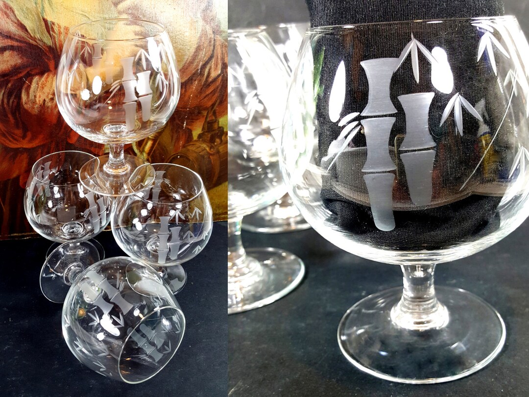 Brandy Snifters Set of 4, MCM Noritake Sasaki Pattern, 1950s Cocktail ...