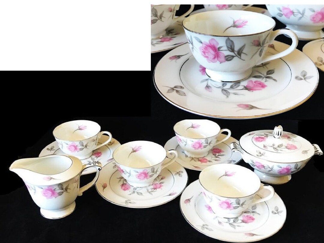 Vintage Sango Japan Fine China Tea Set for 4 Sango China Rosetta ...