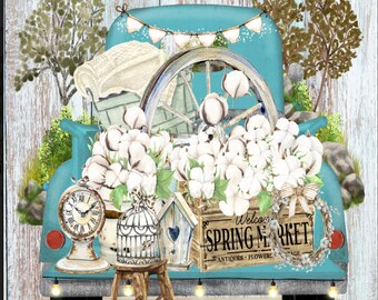 Spring Vintage Truck | Etsy