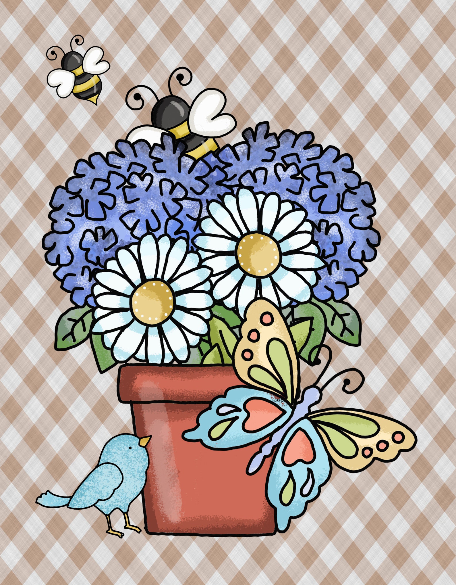 Flower Pot Sign Spring Flowers Spring Wreath Sign - Etsy