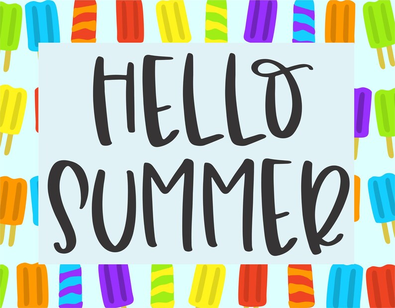 Hello Summer Summer Popsicle Metal Wreath Sign Sign by Hard | Etsy