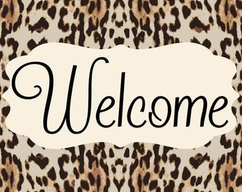 Leopard Print Welcome Sign - Etsy