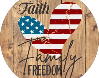 Faith Family Freedom Sign - Etsy