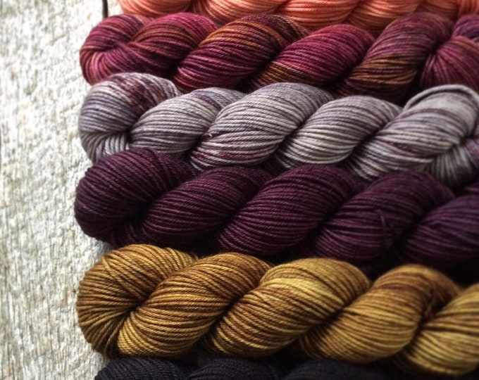 Yarn Kit for Nightshift Shawl/6colors/hand Dyed Yarn/speckled/worsted ...