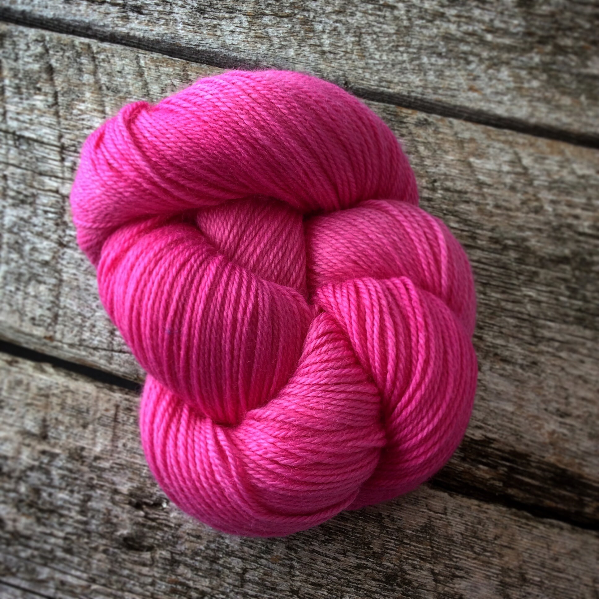 Semi-solid hand dyed yarn /hot pink hand dyed knitting yarn/ | Etsy