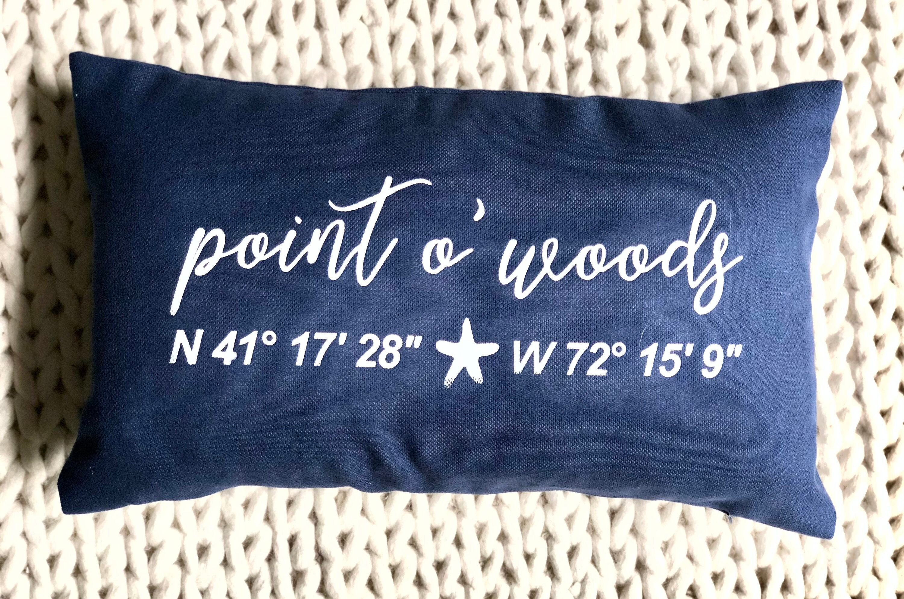 Hand Screen Printed Pillow AND Insert, Custom Pillow Cover, Longitude ...