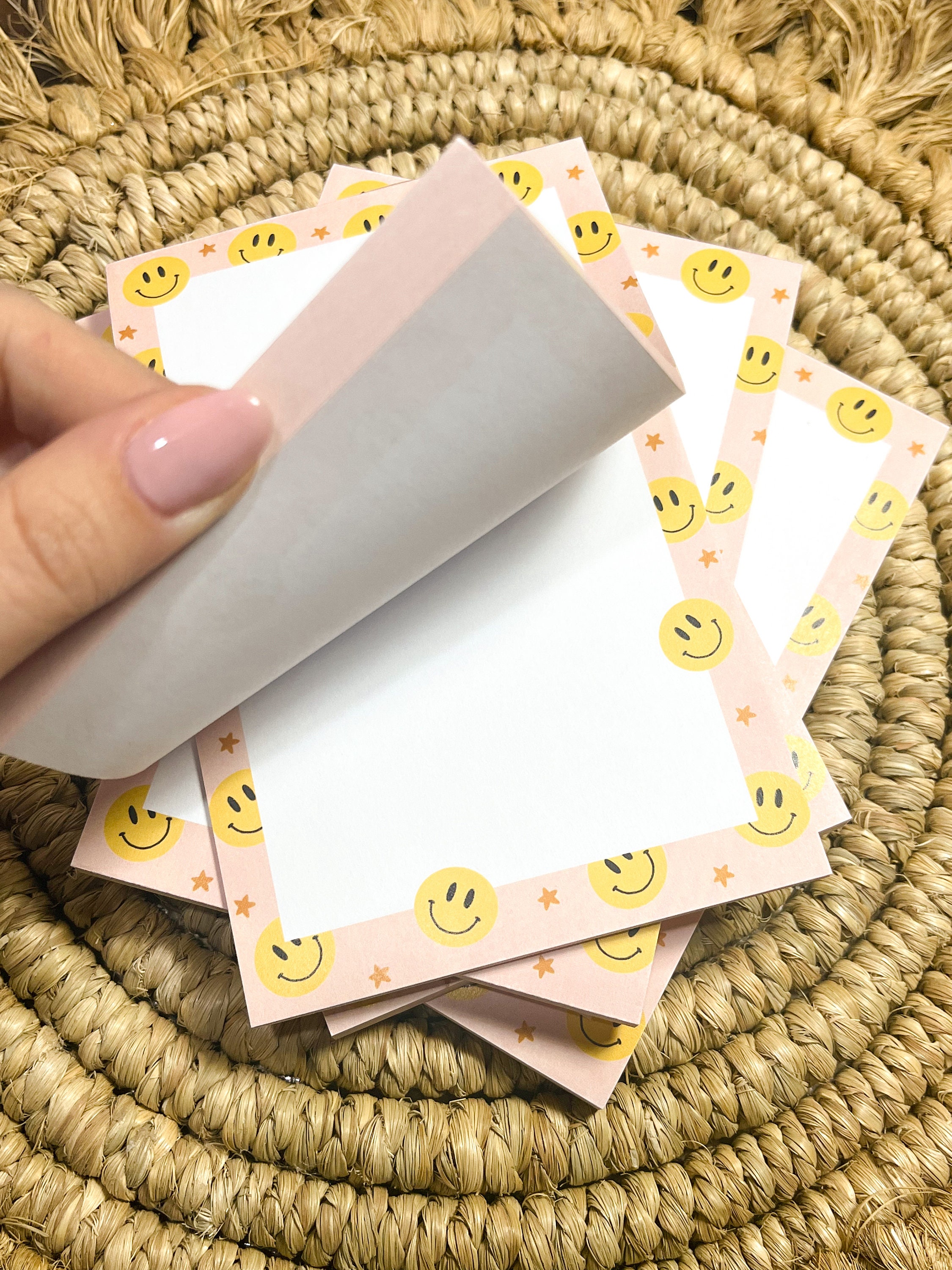 Smiley Face and Star Happy 4x6 Notepad With Magnet - Etsy