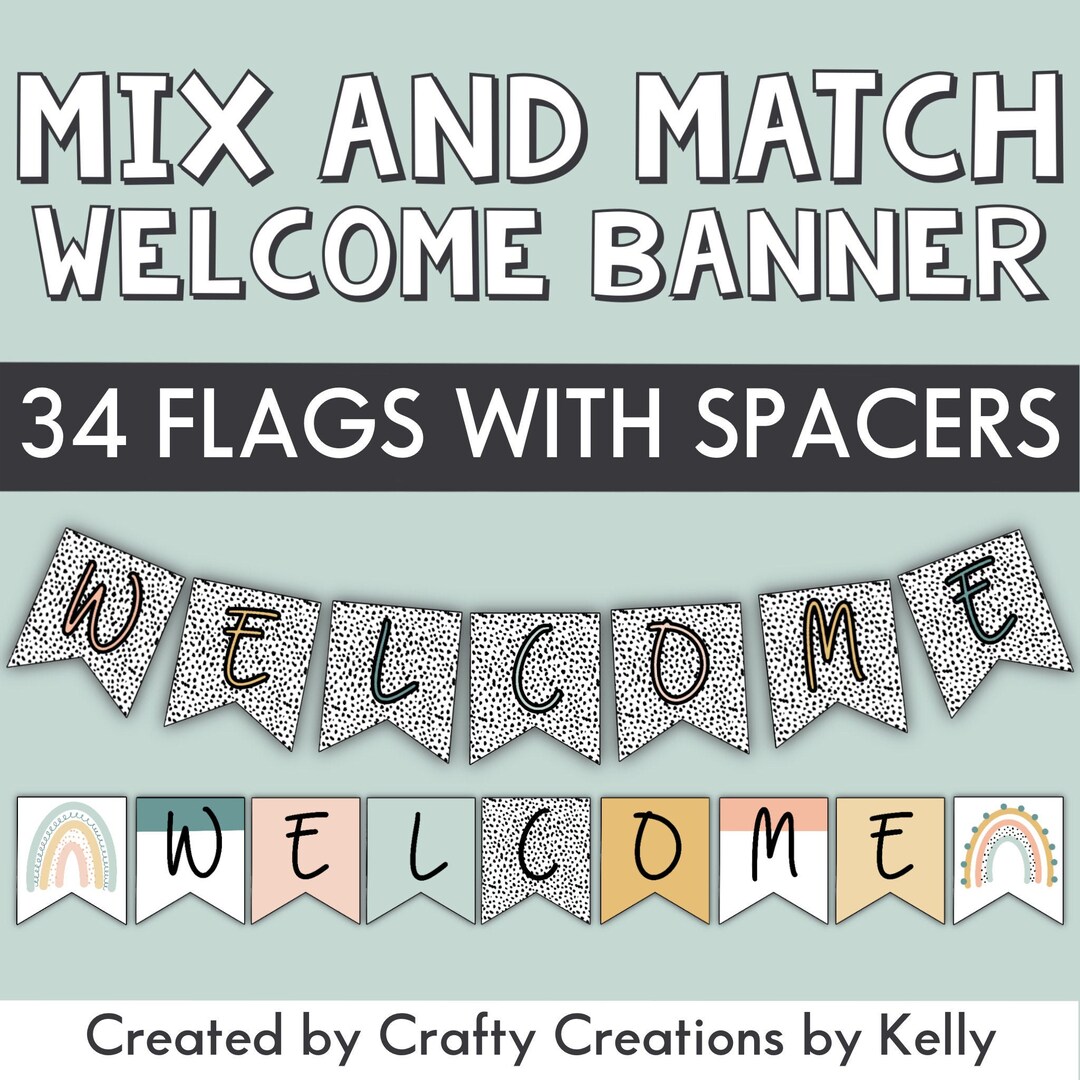Boho Neutral Rainbow Welcome Banner Set DIGITAL DOWNLOAD - Etsy