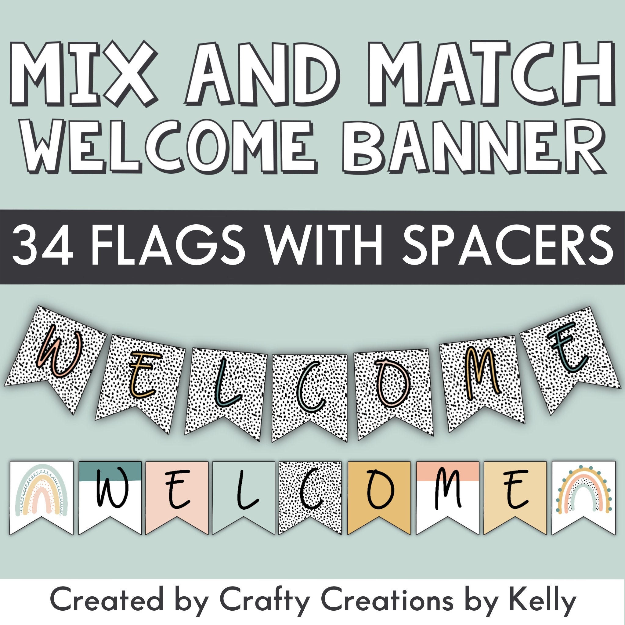 Boho Neutral Rainbow Welcome Banner Set DESCARGA DIGITAL - Etsy España