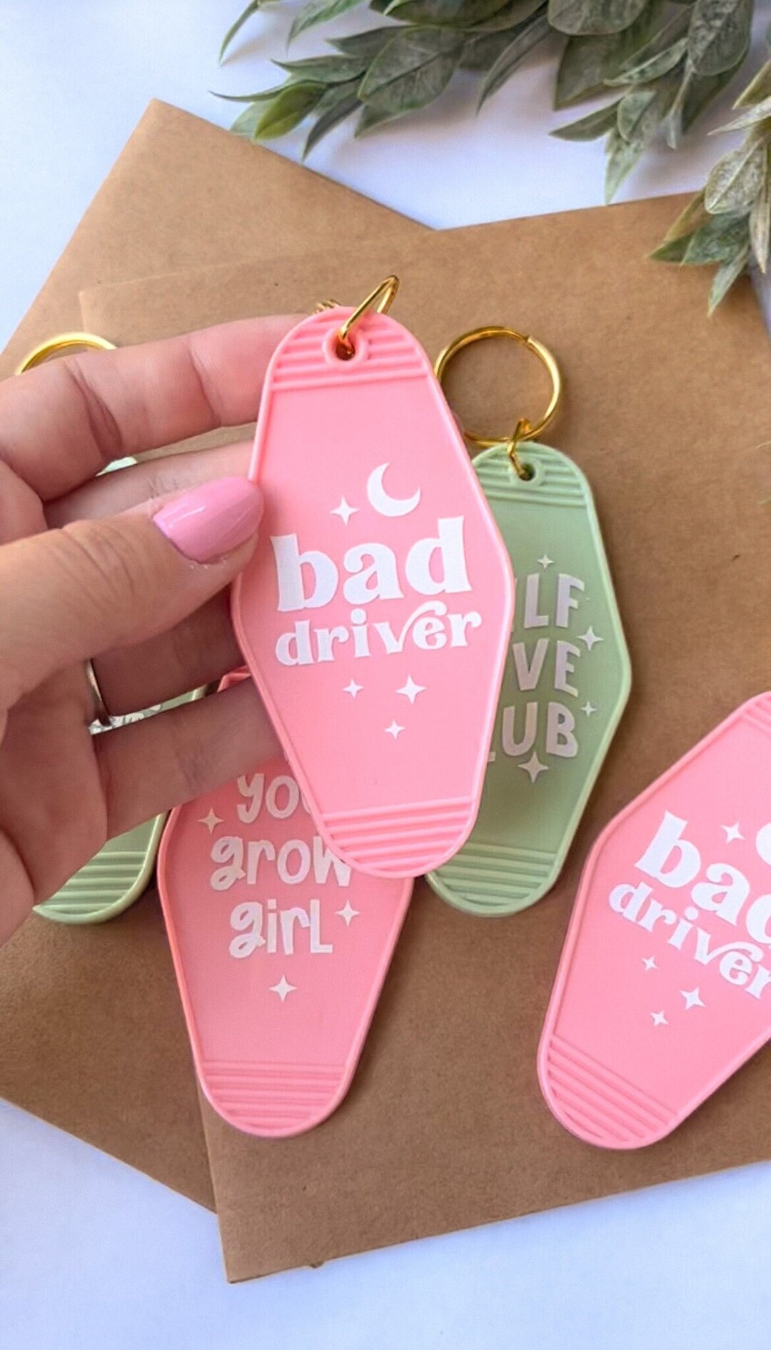 Bad Driver Retro Motel Keychain Pink Keychain Girly - Etsy