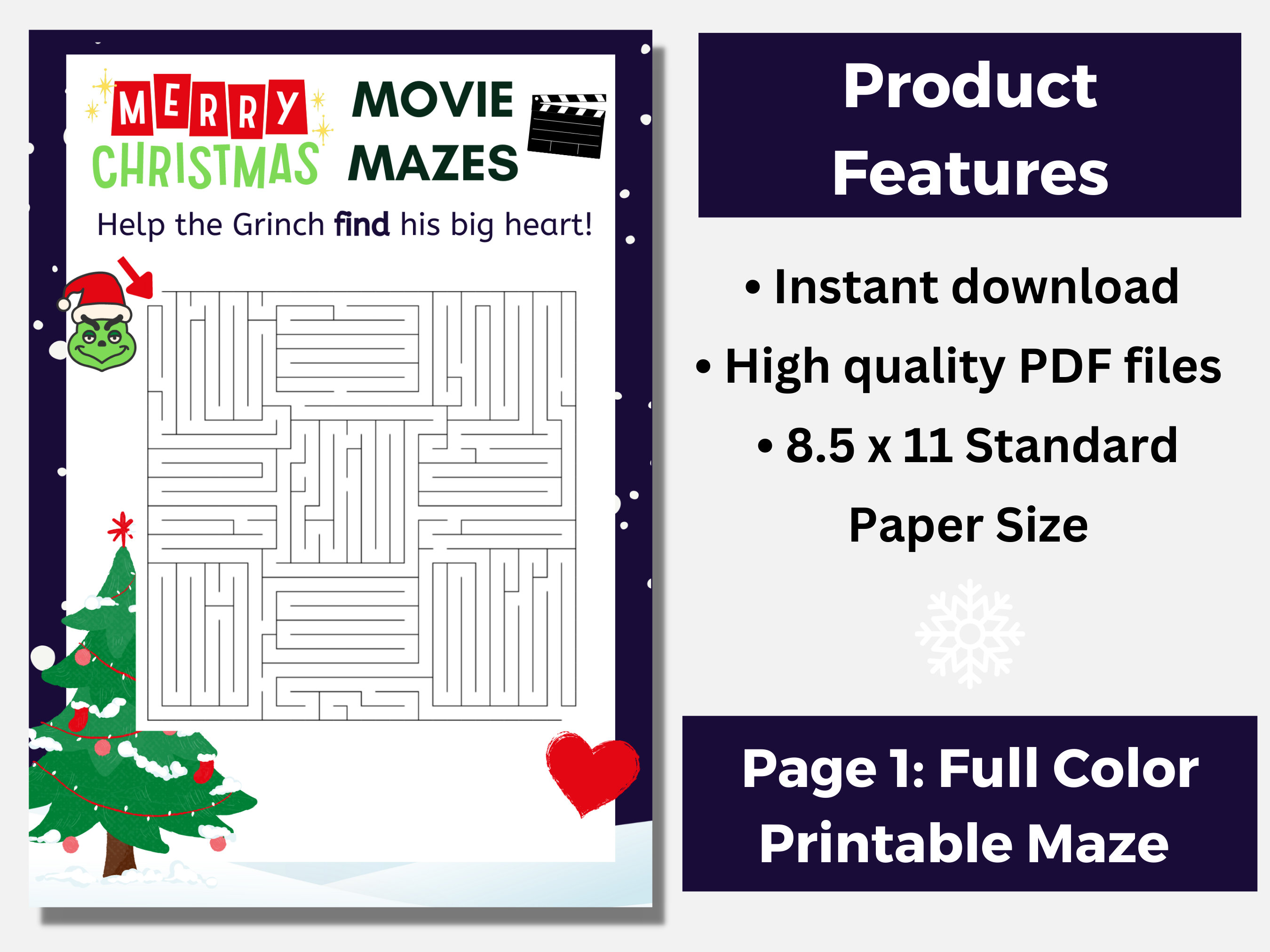 The Grinch Maze Game Christmas Games for Children, Kids, Students ...