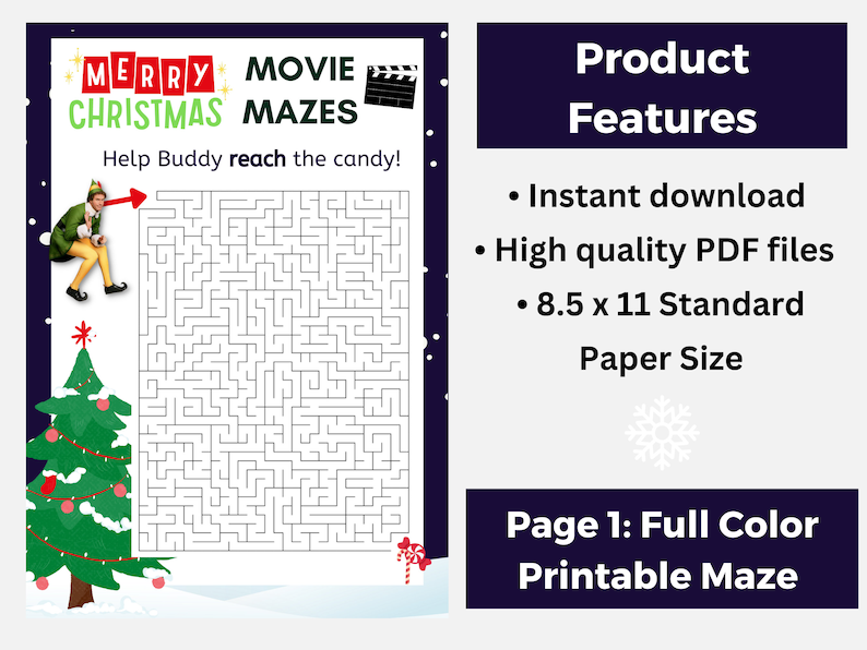 Christmas Buddy the Elf Maze Game | Christmas Games for Children, Kids ...