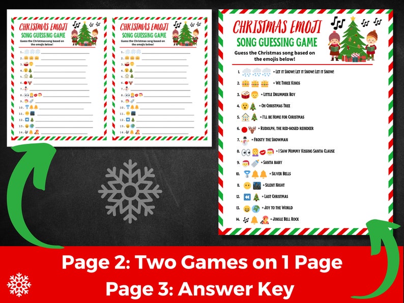Christmas Emoji Pictionary BUNDLE: SONG & MOVIE Game, Guess the ...