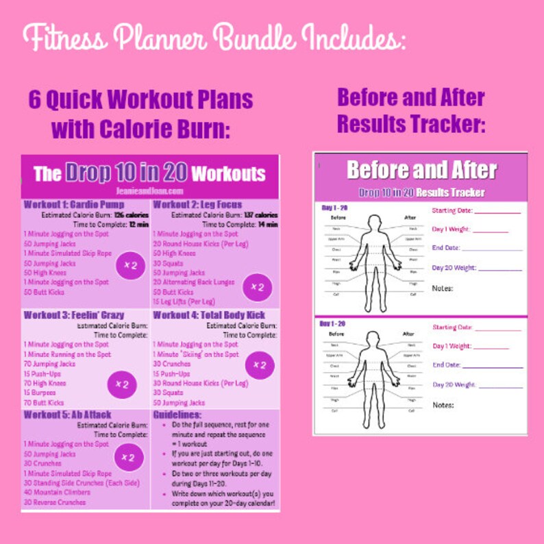 The Drop 10 Workout Plan Bundle: Including Guidelines, Portion Control ...