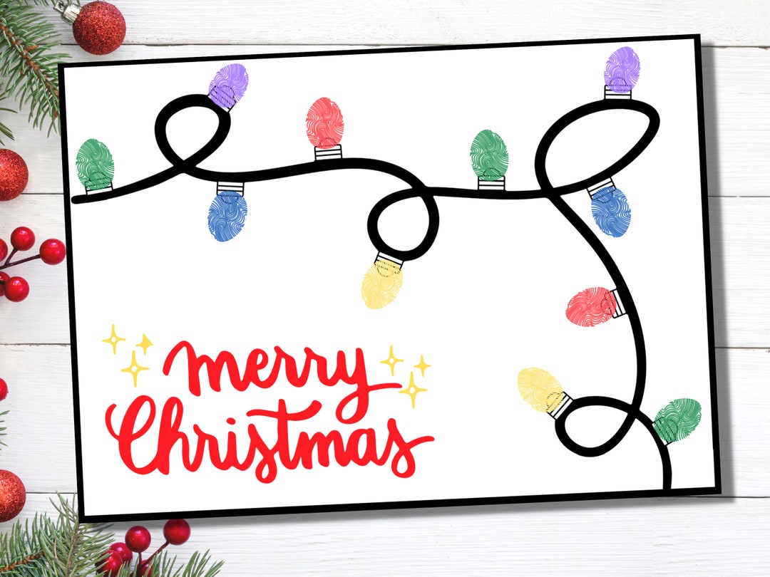 DIY Fingerprint Christmas Craft for Kids, Printable Activities Perfect ...