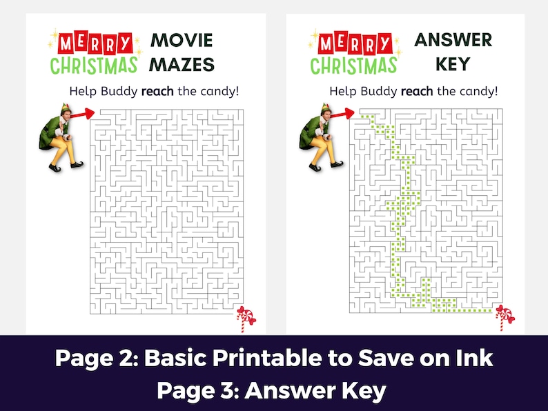 Christmas Buddy the Elf Maze Game | Christmas Games for Children, Kids ...