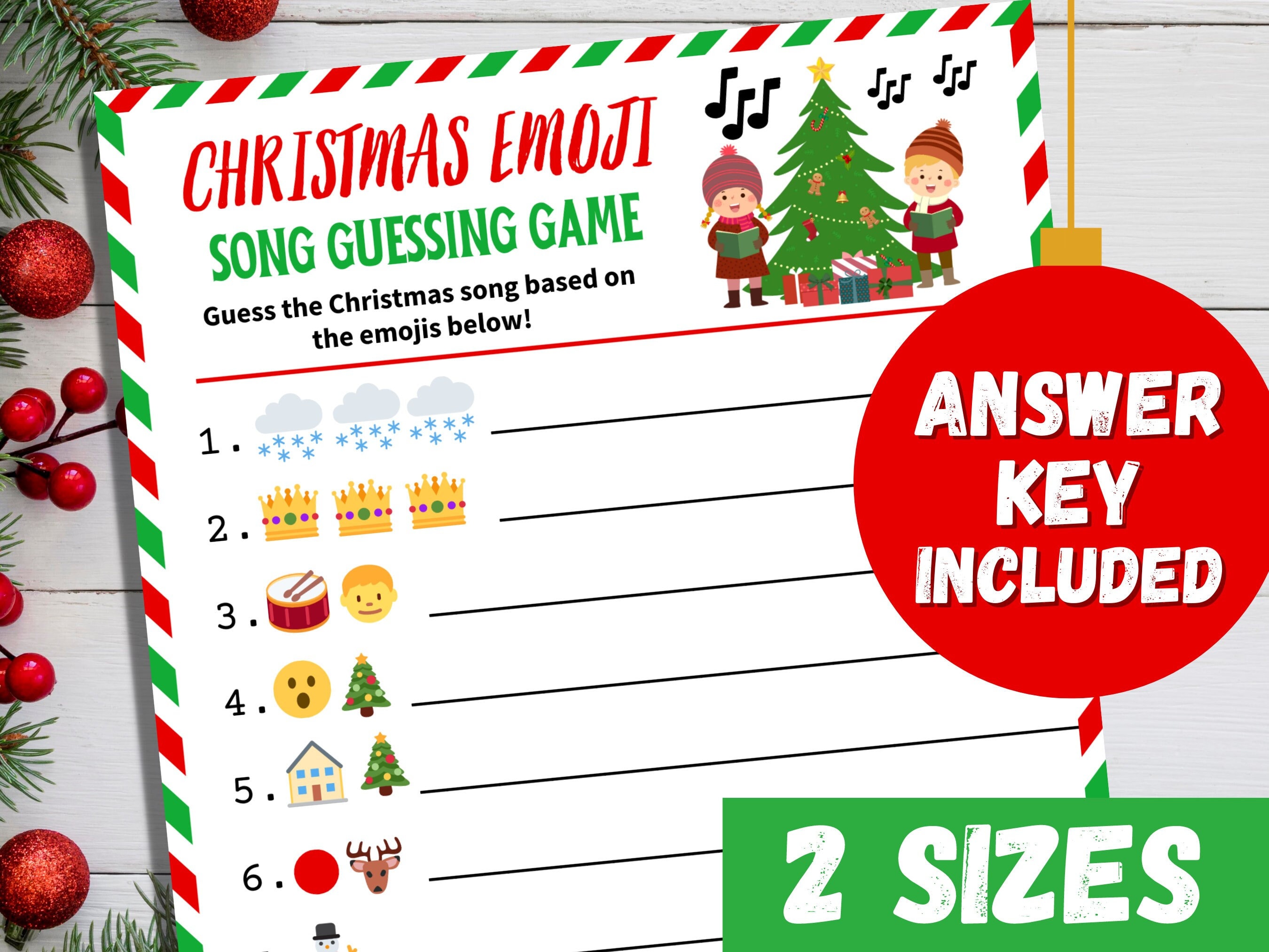 Christmas SONG Emoji Game, Guess the Christmas Song, Printable Activity ...