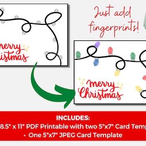 DIY Fingerprint Christmas Craft for Kids, Printable Activities Perfect ...