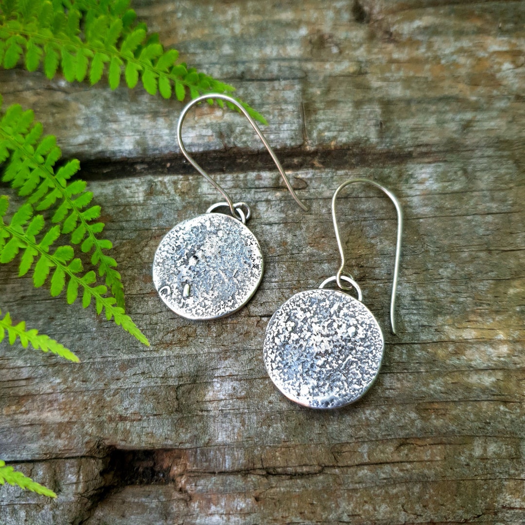 Full Moon Relic Earrings . Sterling Silver. Handmade 'goddess Relics ...