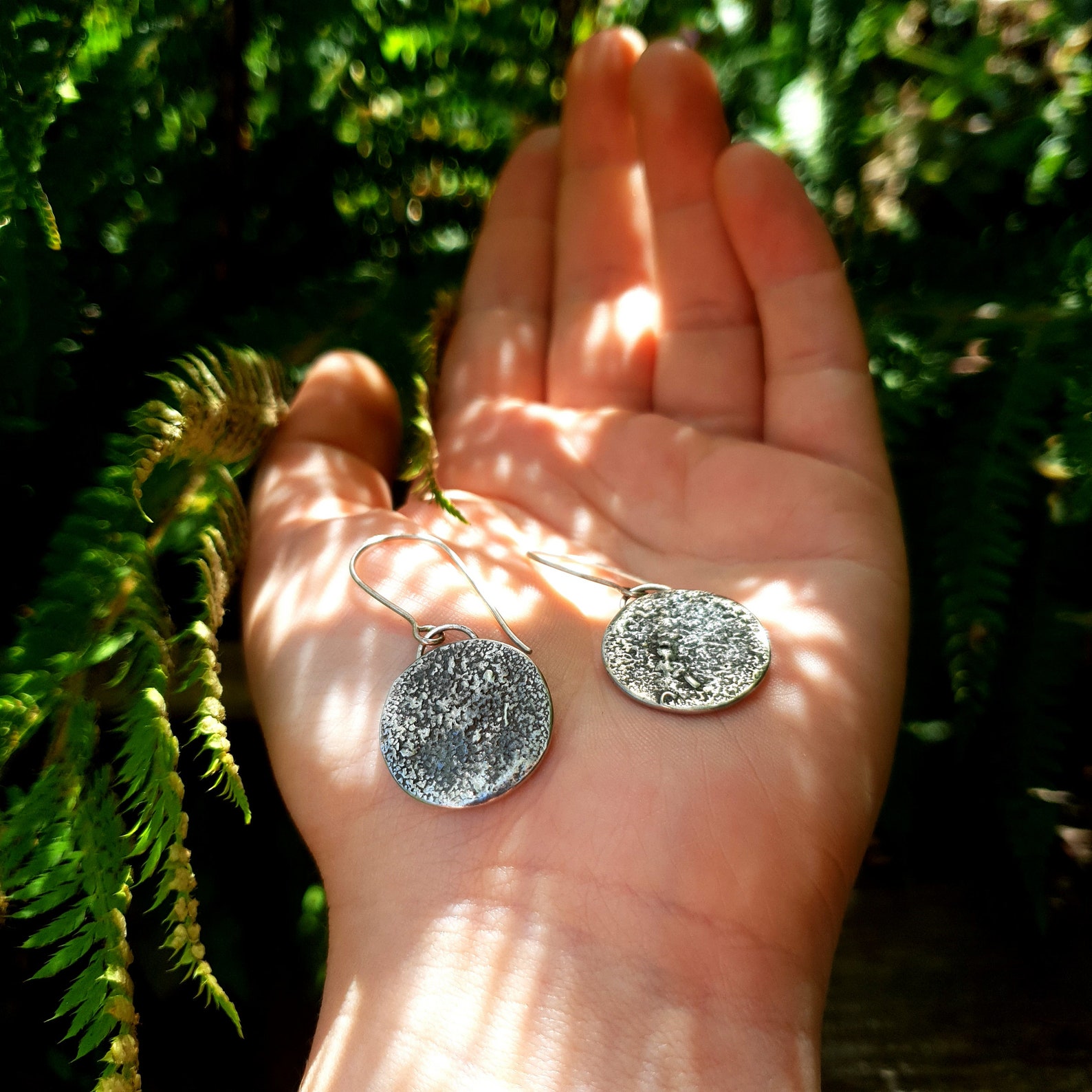 Full Moon Relic Earrings . Sterling Silver. Handmade - Etsy