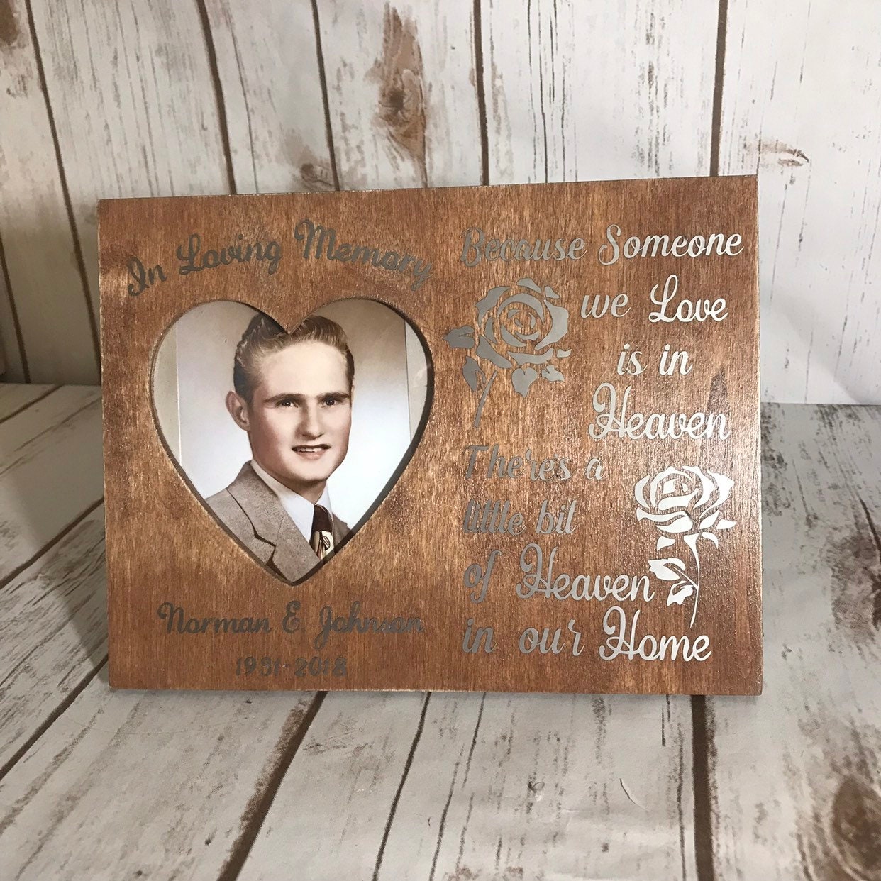 Heaven in our home frame Memorial personalized picture frame | Etsy