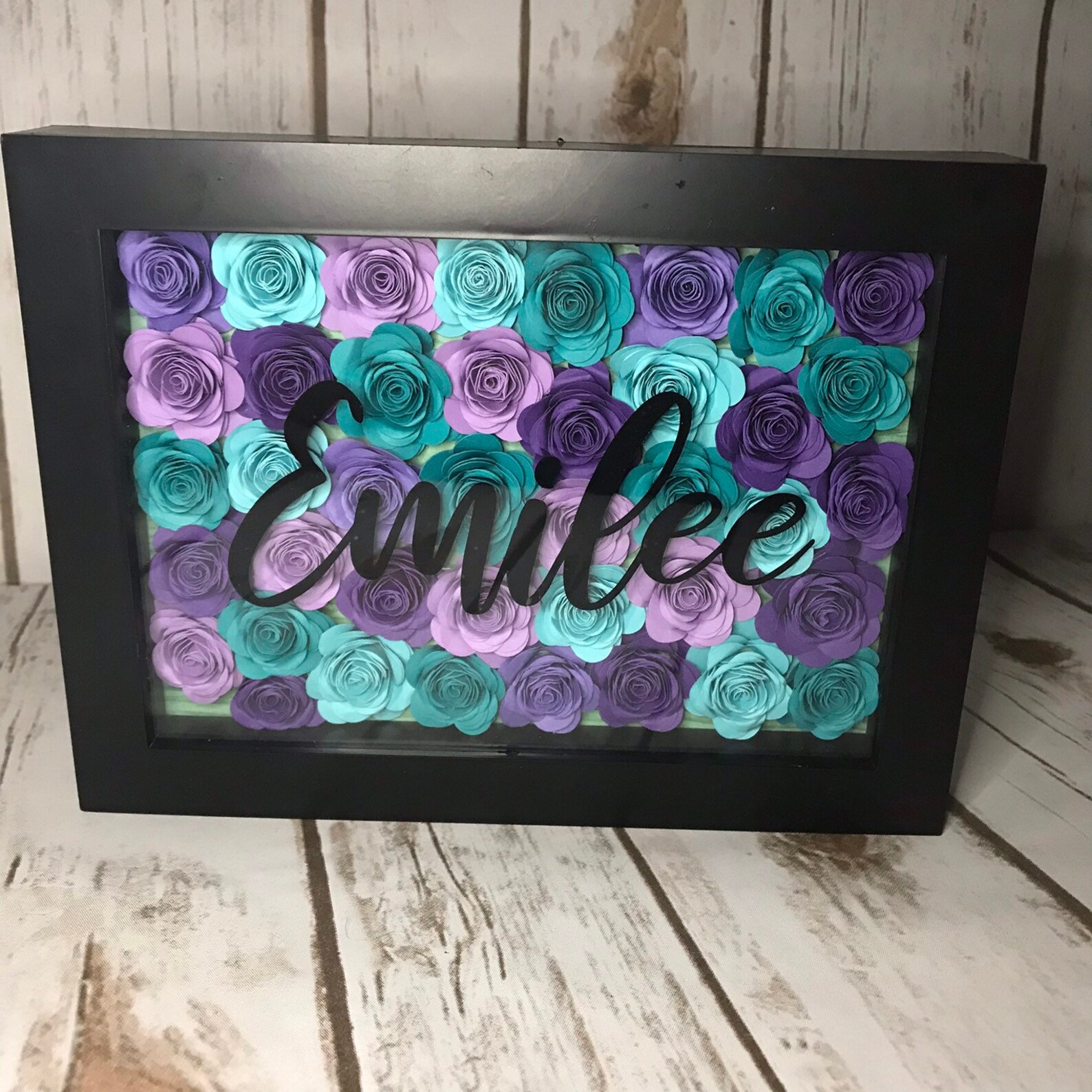 Personalized Shadow Box Paper Flower 5x7 Shadow Box | Etsy