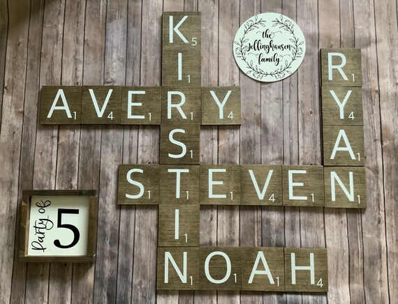 Scrabble Letters Wall Decor Family Names Custom Signs - Etsy
