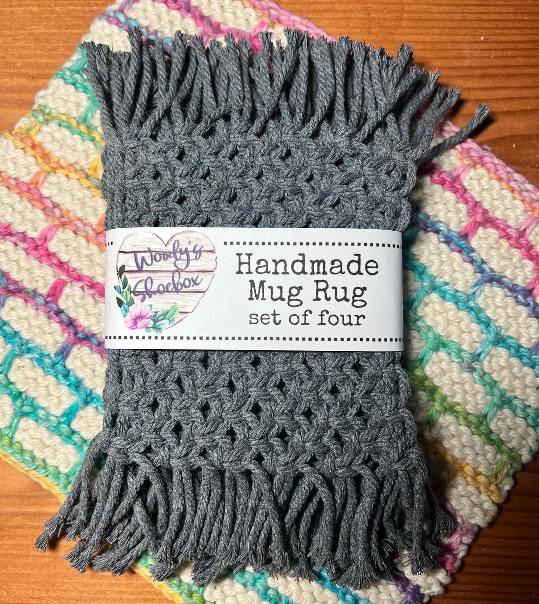 Mug Rug, Macrame Coaster, Handmade Coaster, Mug Rug Set of Four ...