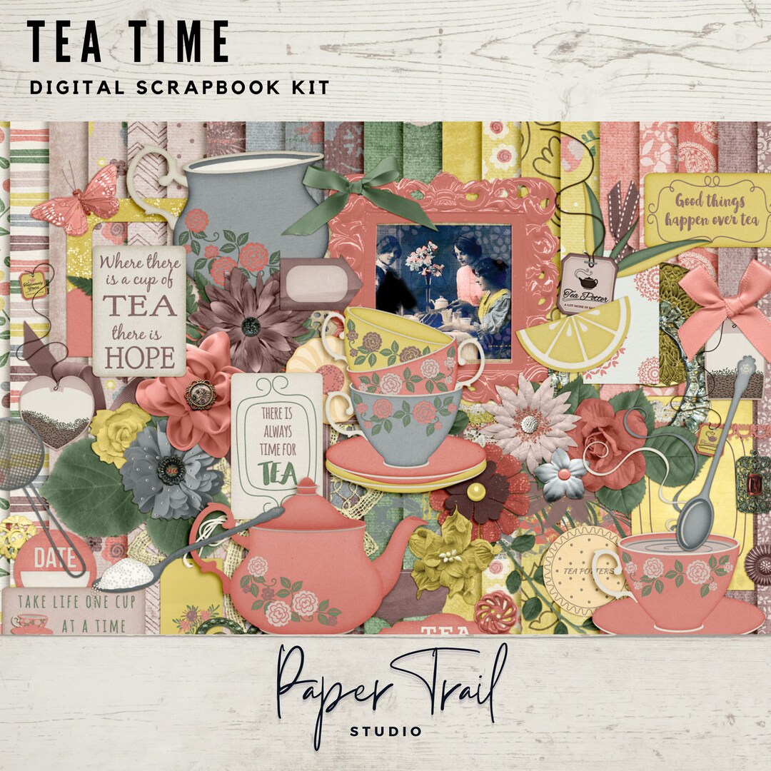 Tea Time Digital Scrapbooking, Tea Time Digital Scrapbooking, Digital ...