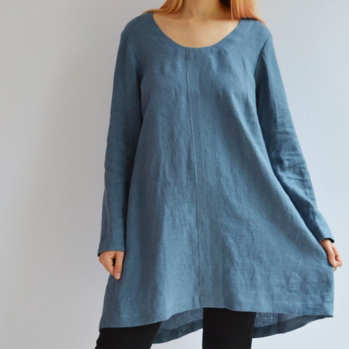 Tunic Linen Dress 'gemma' Tunic Plus Size Tunics for - Etsy